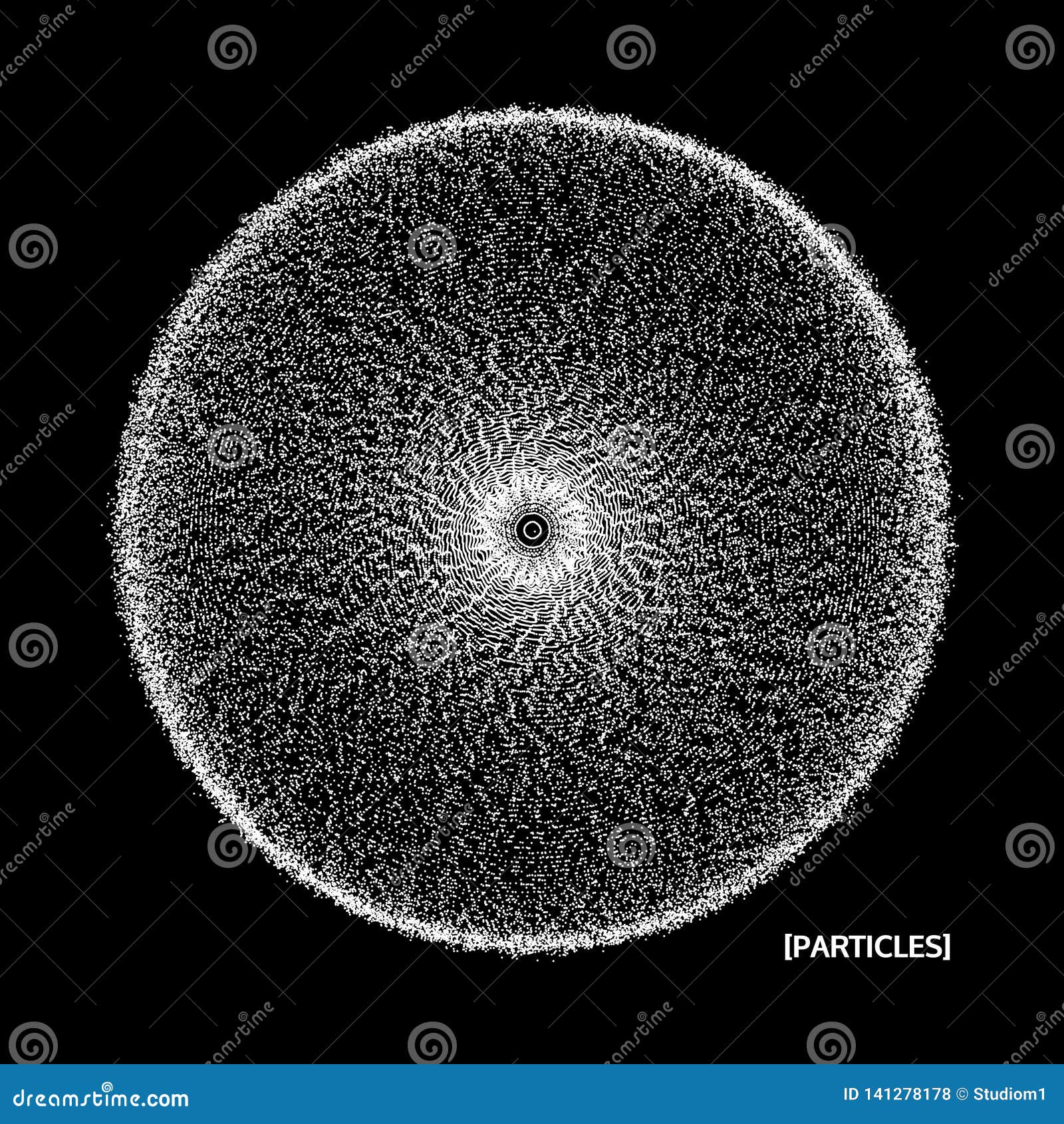 3d Abstract Sphere. Array with Dynamic Particles. Modern Science and ...
