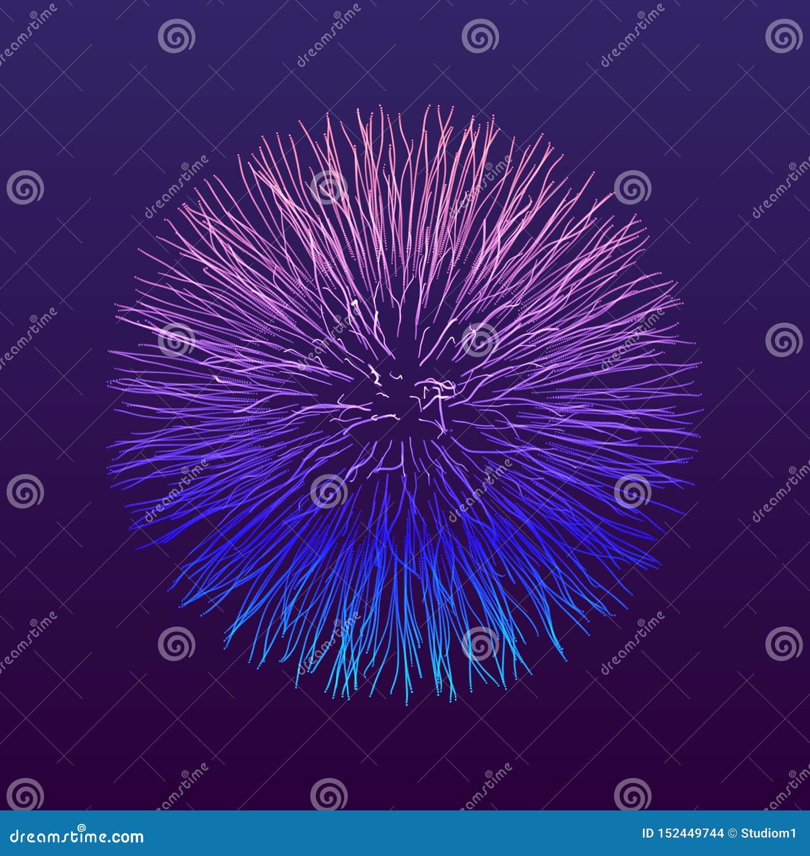 3d Abstract Sphere. Array with Dynamic Particles. Modern Science and ...