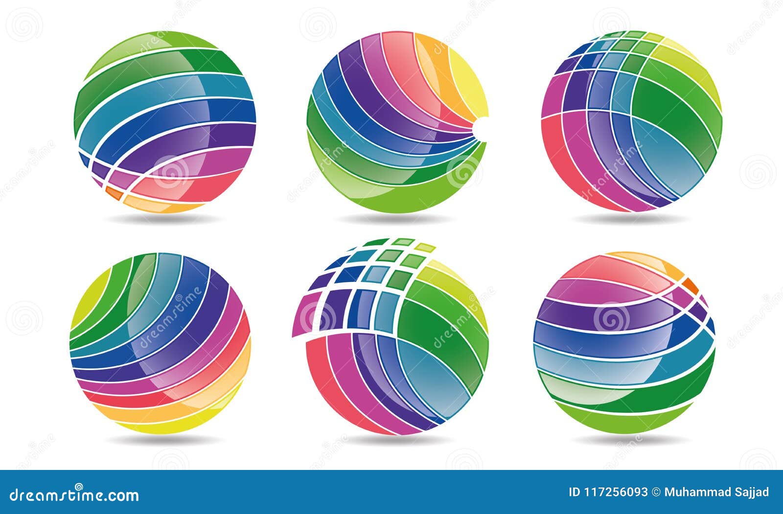 3D Abstract Sphere Logo Rounded Globle Circular Logo Template Modern ...