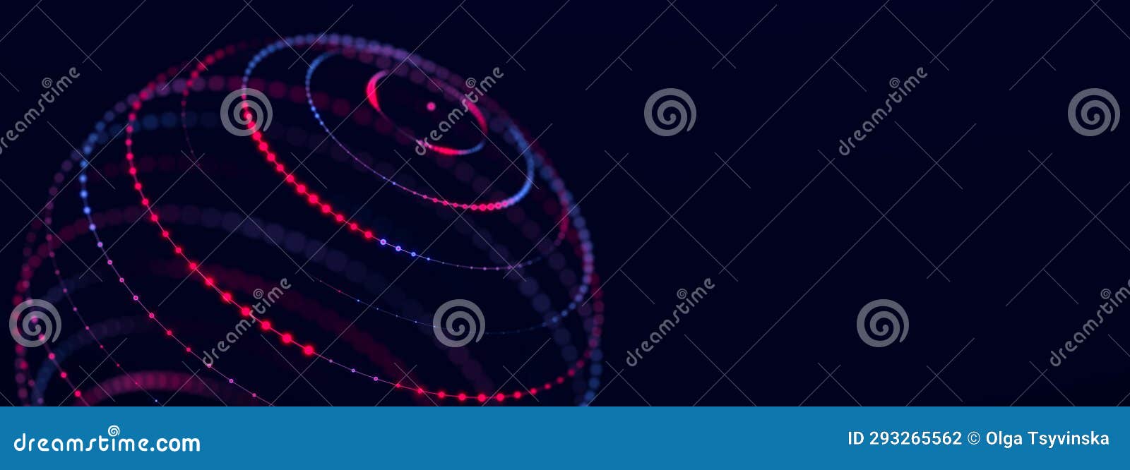 Sphere From Particles Wave Nodes. 3d Sea Flow Stock Photography ...