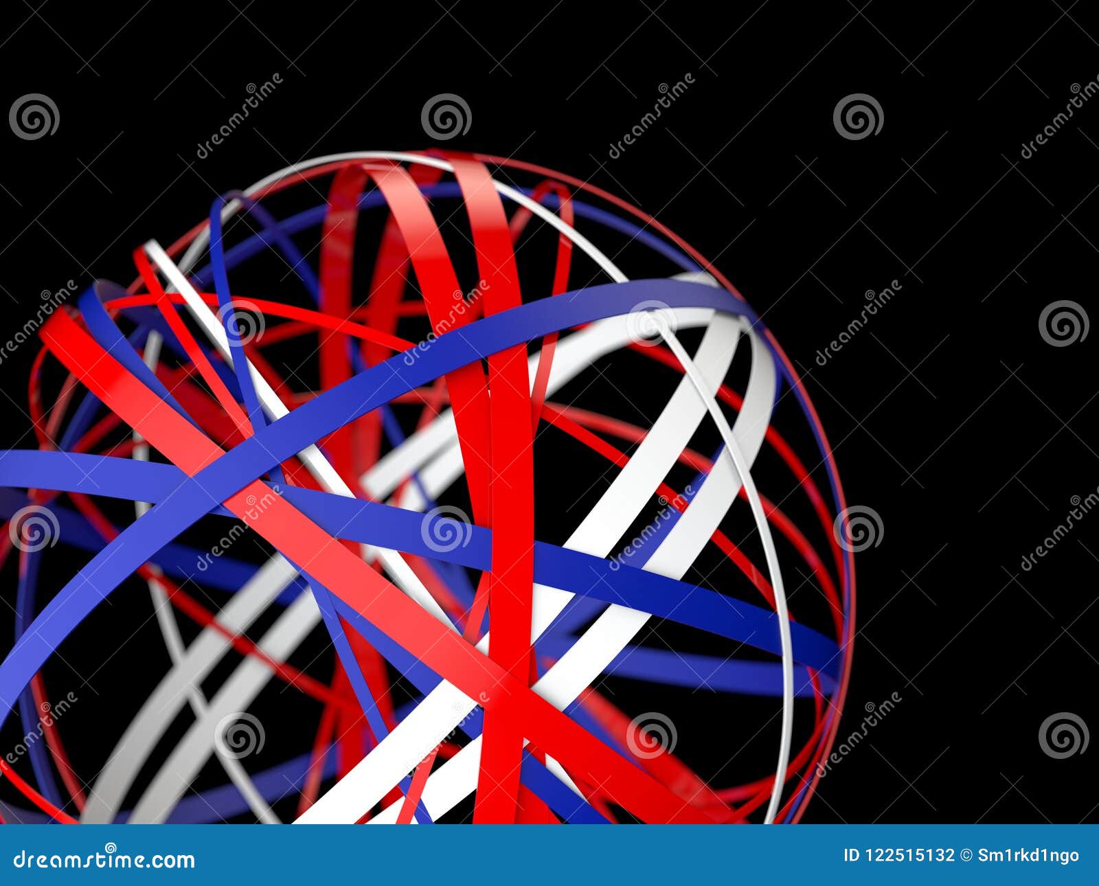 3d Abstract Sphere of Rings. Stock Illustration - Illustration of ...
