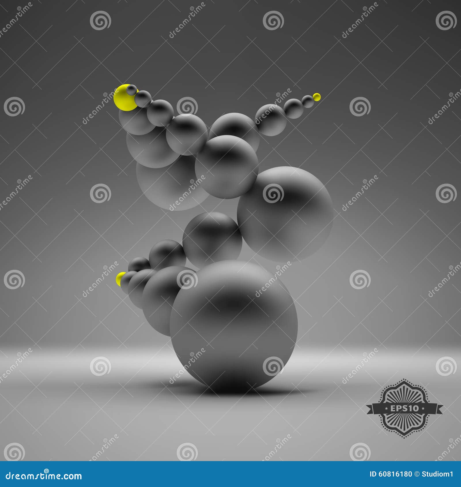 3d Abstract Spheres Composition. Stock Vector - Illustration of form ...