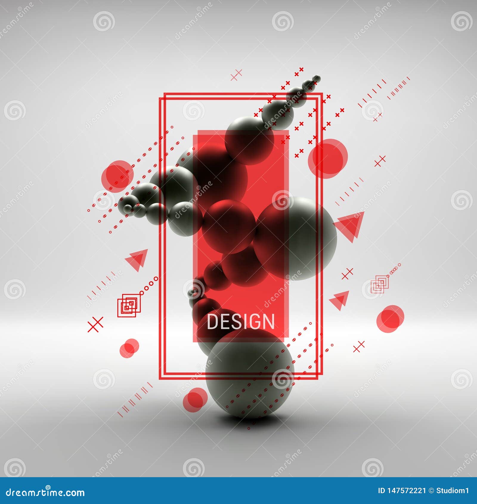 3d Abstract Spheres Composition. Vector Illustration Stock Vector ...