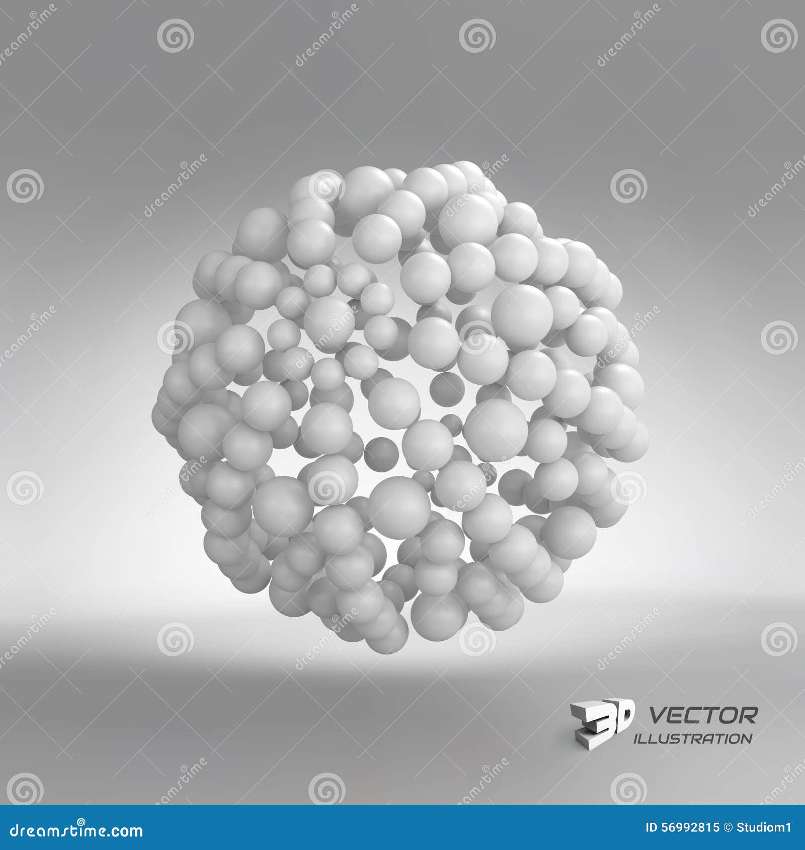 3d Abstract Spheres Composition. Vector Stock Vector - Illustration of ...