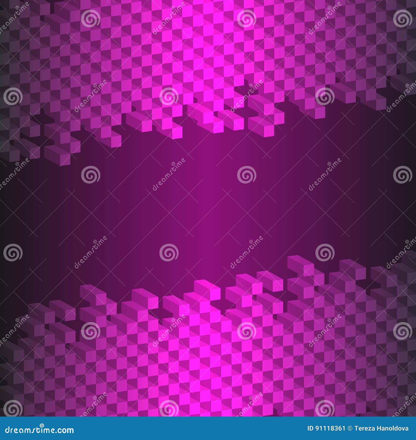 3d Abstract Square Isolated on Black- Purple Background Stock Vector ...