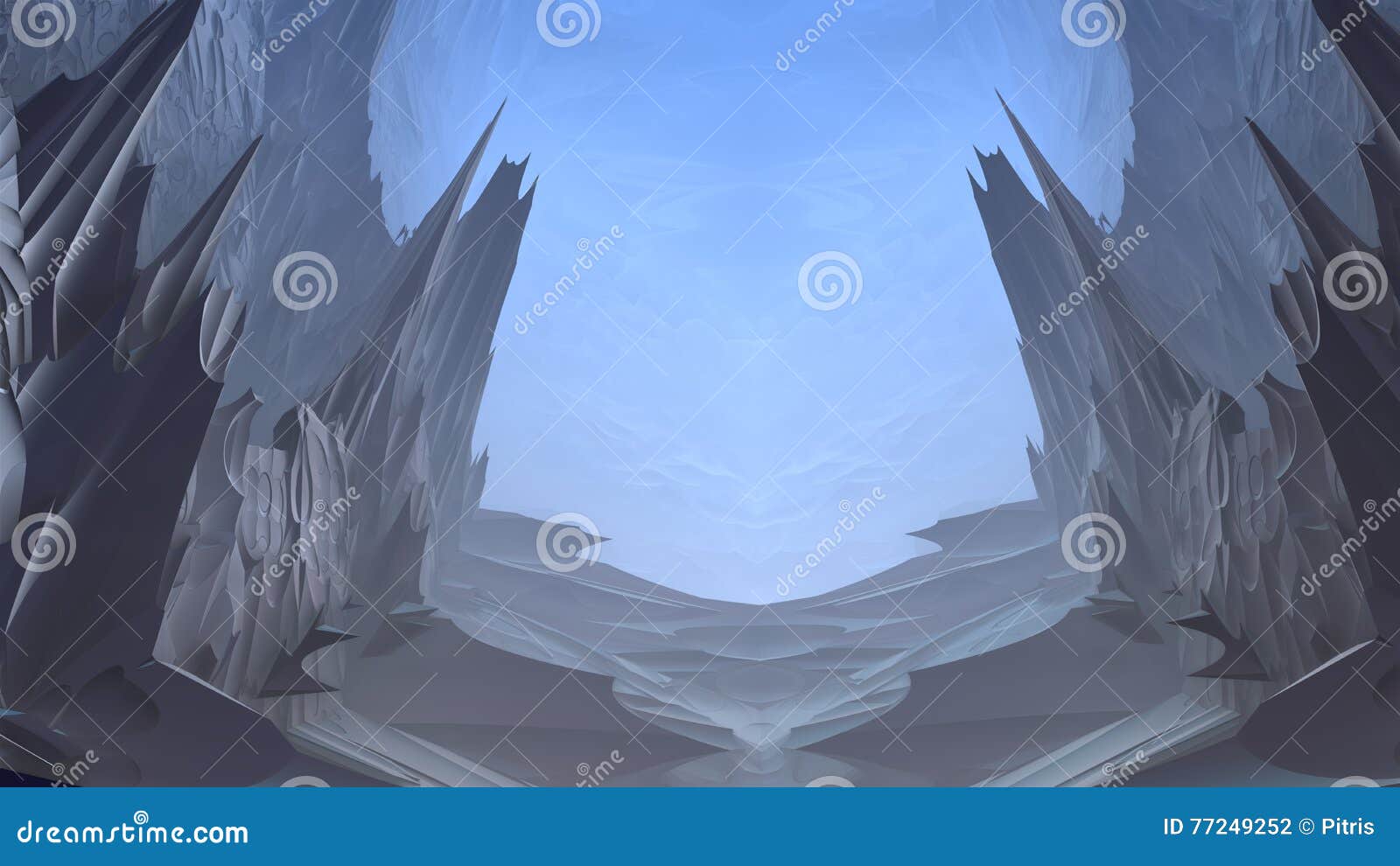 3D Abstract Strange Shapes on Blue Background Stock Illustration ...