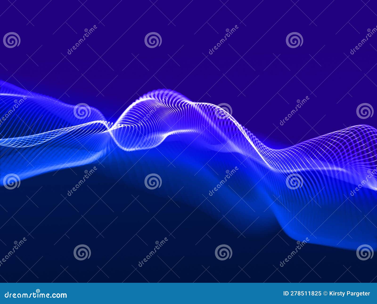 3D Abstract Technology Background with Flowing Data Waves Stock ...