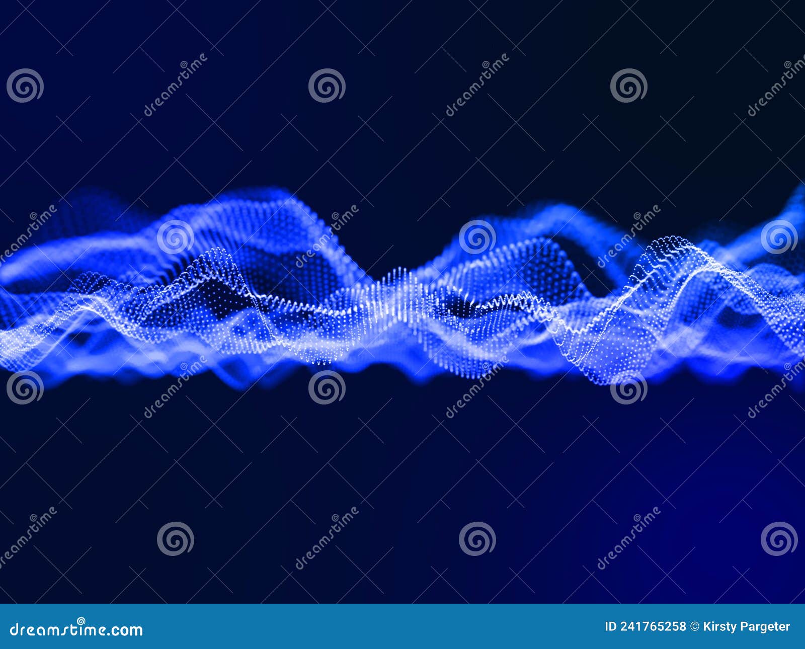 3D Abstract Technology with Flowing Cyber Particles Stock Illustration ...