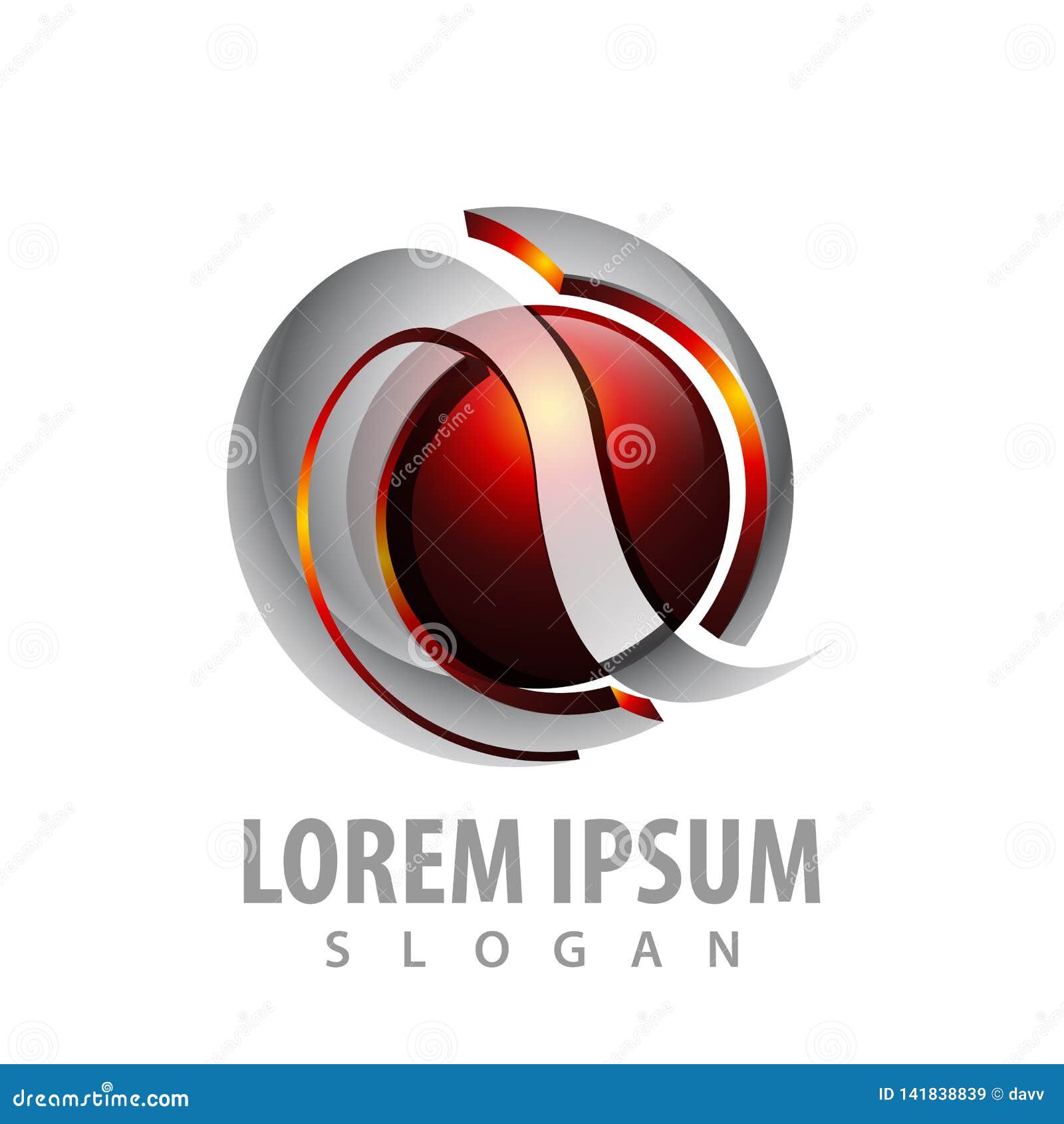 3D Abstract Technology Sphere Logo Concept Design. Symbol Graphic ...