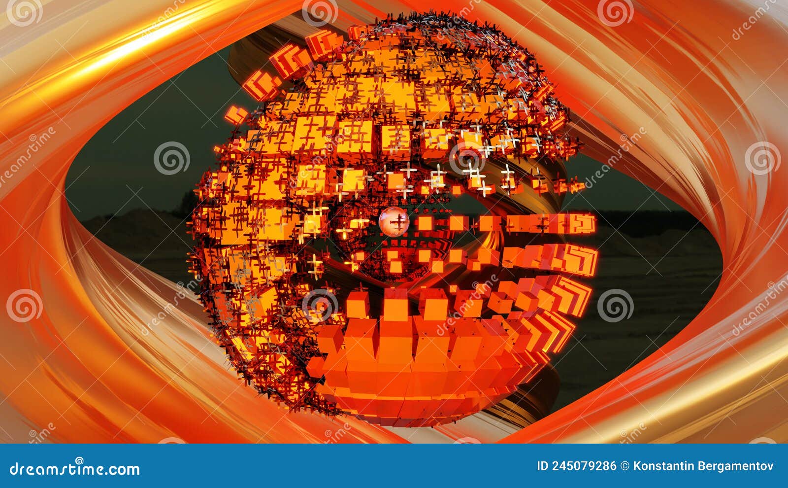 3d Abstract Technology Sphere Representing Earth Revolving Stock ...