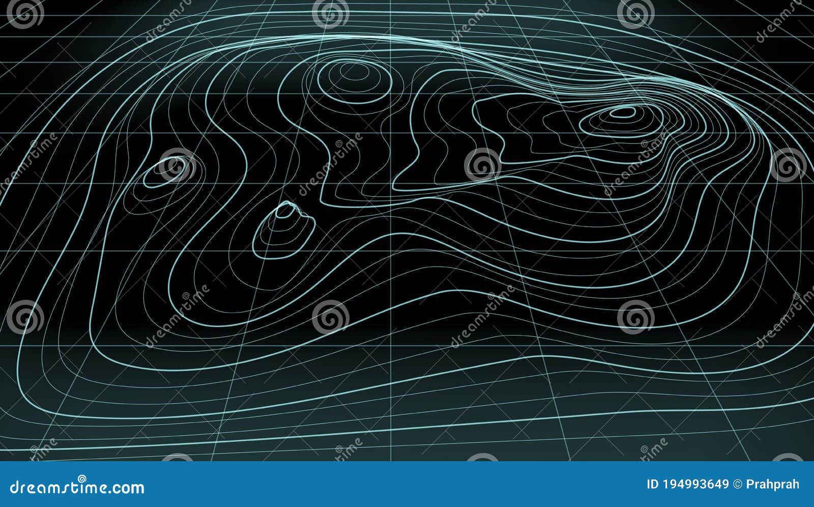 3D Abstract Topographic Map Neon Light Lines Back Stock Illustration ...