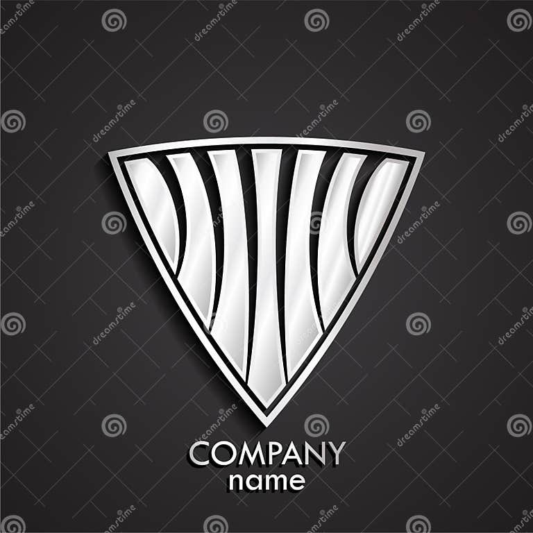 3d Abstract Triangle Shape Shiny Silver Logo Stock Illustration ...