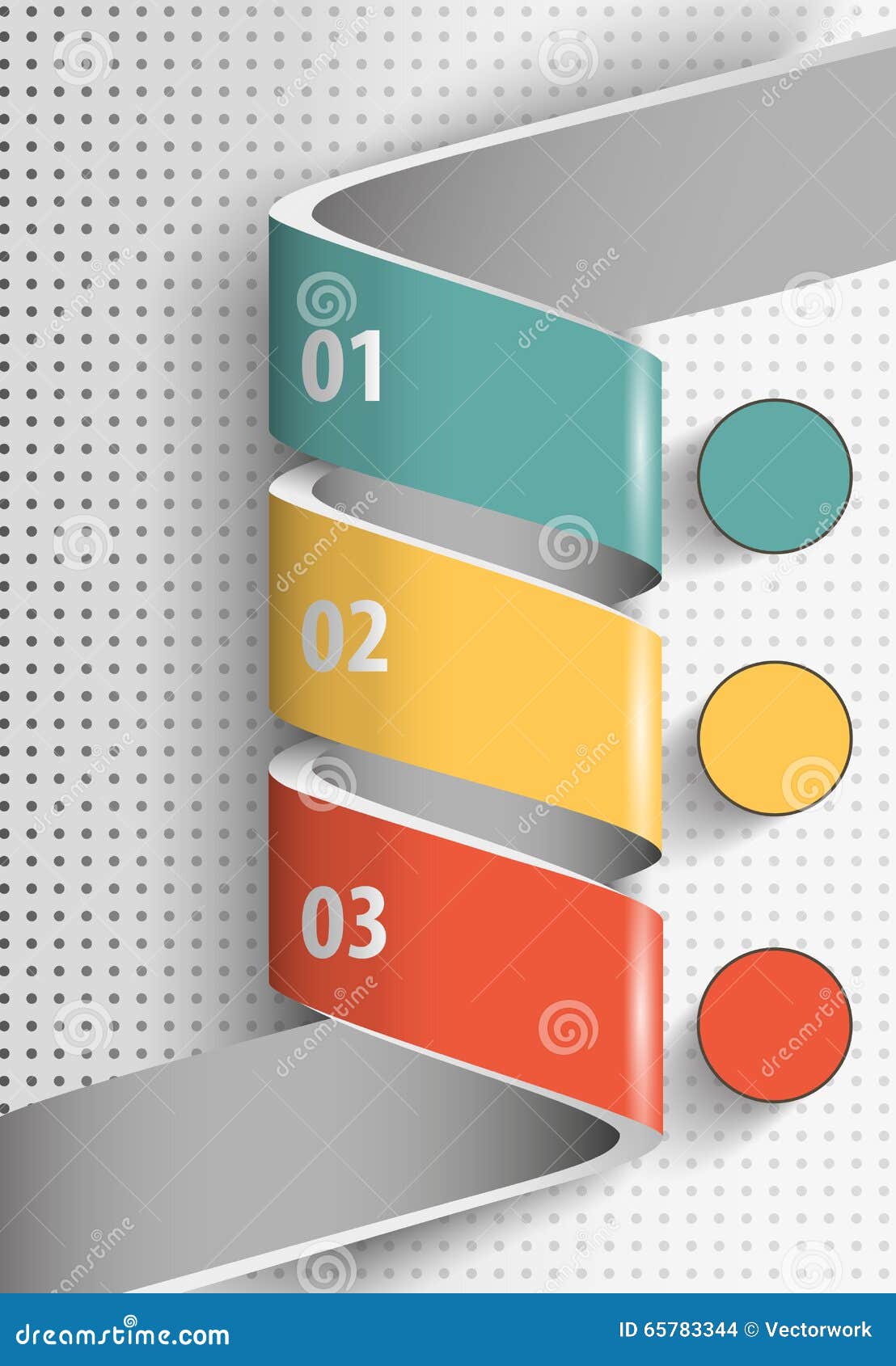 3d Abstract Twisted Ribbon Design Infographics Stock Vector ...