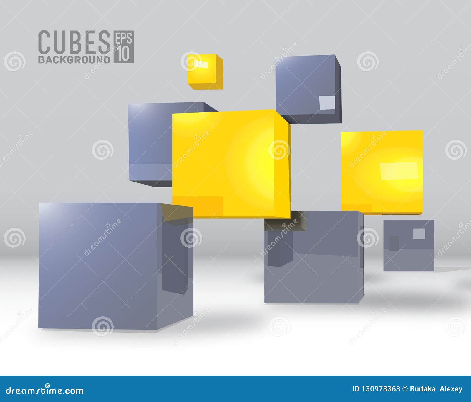 3d Abstract Vector Digital Cubes Background. Realistic Perspective ...