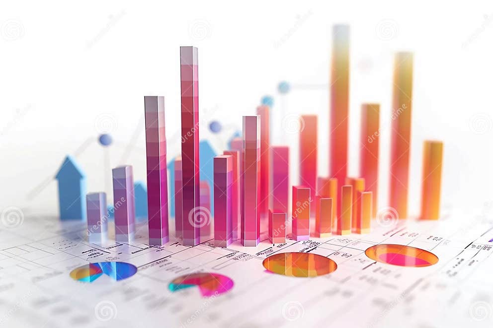 3D Abstract Vector Illustration Business Graph Analysis Stock ...