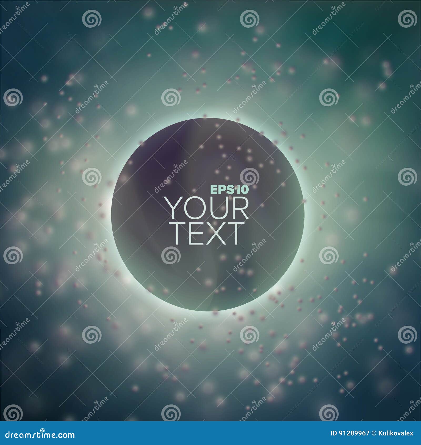 3d Abstract Vector Sphere in Depth and Cloud of Blurred Particles ...