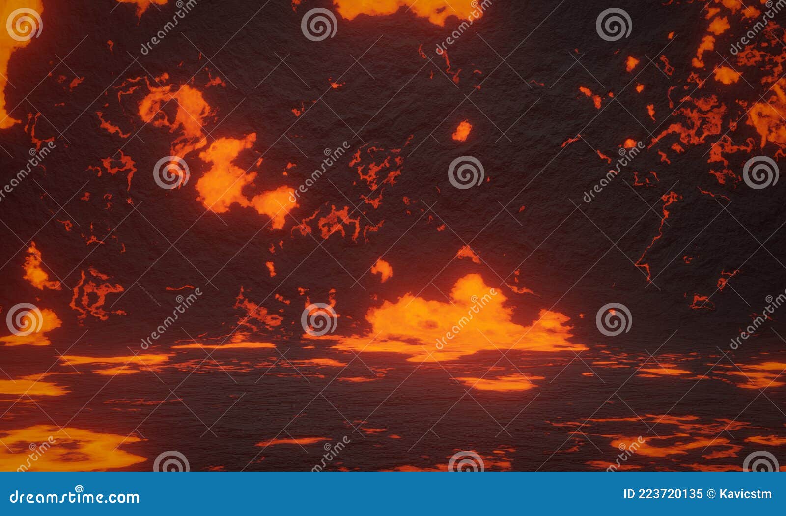 3D Volcanic Magma Background Stock Illustration - Illustration of ...