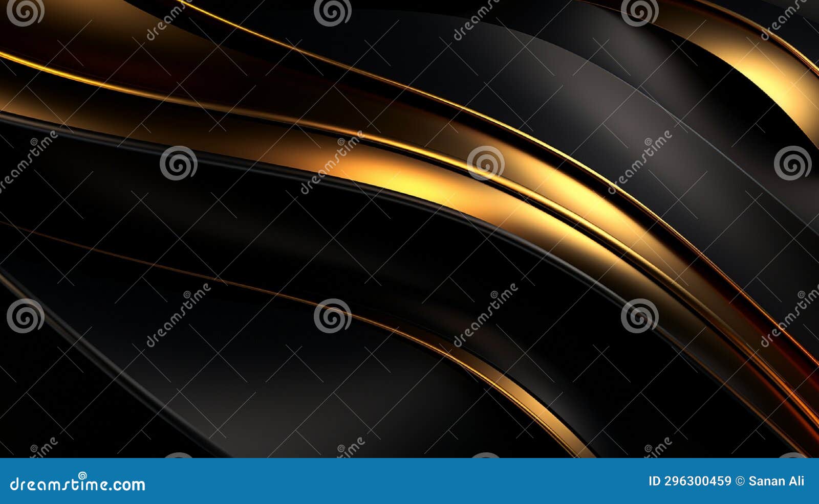 3D Abstract Wallpaper. Three-dimensional Dark Golden and Black ...
