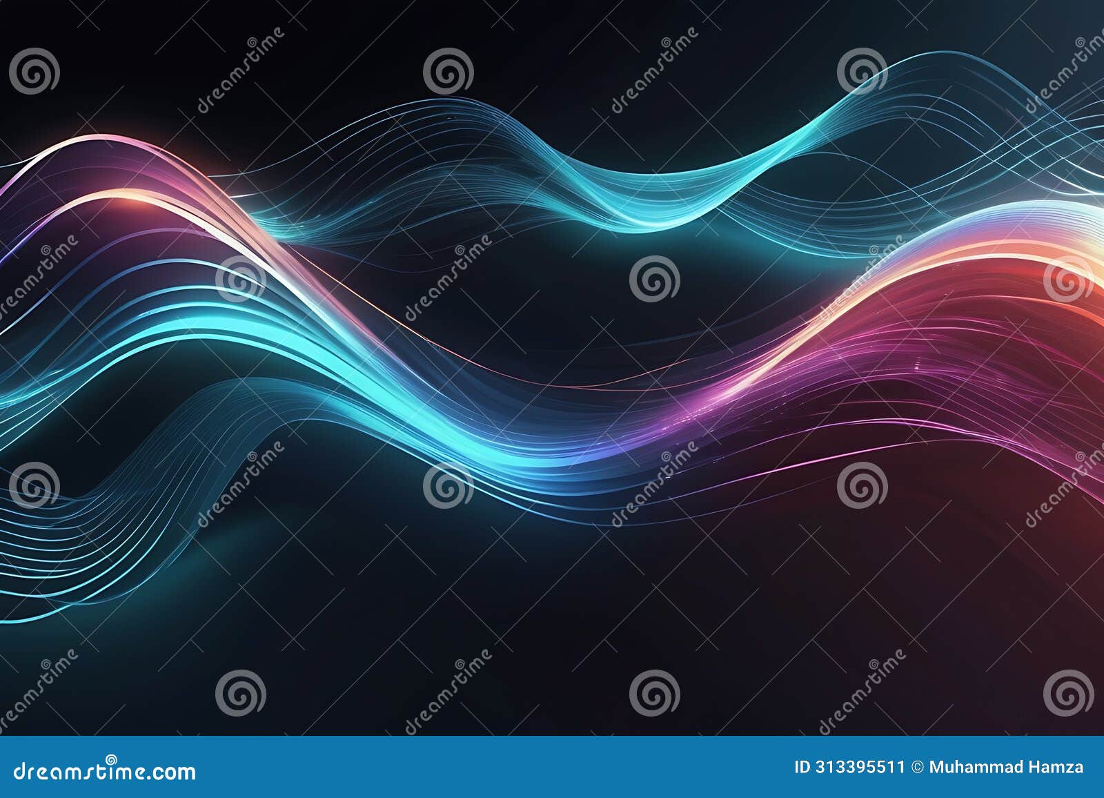 3D Abstract Waves, Big Data Visualization, Pulsating and Floating Waves ...