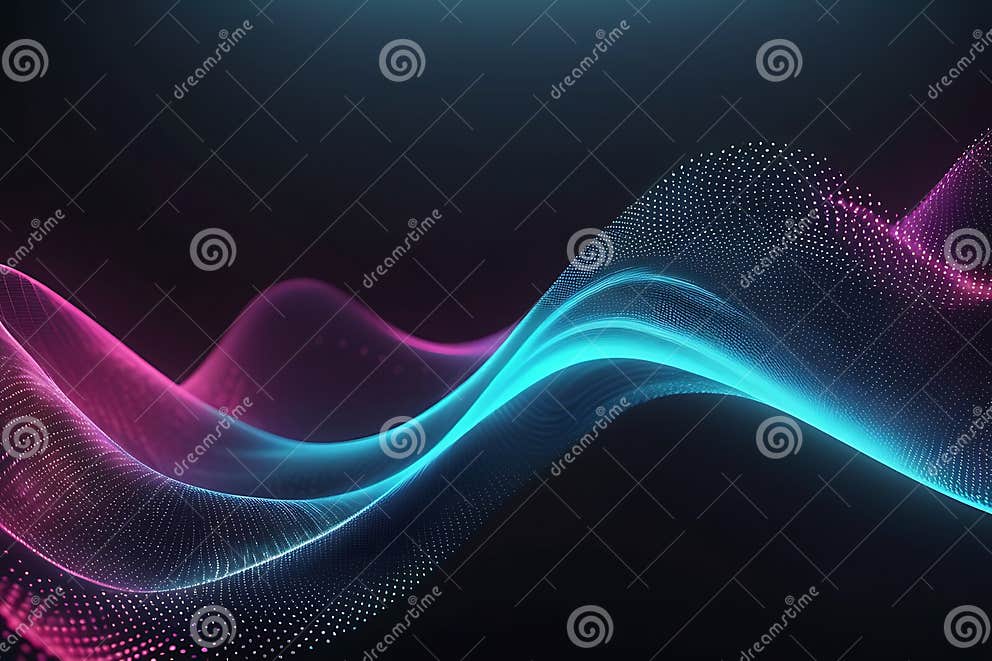 3D Abstract Waves, Big Data Visualization, Pulsating and Floating Waves ...