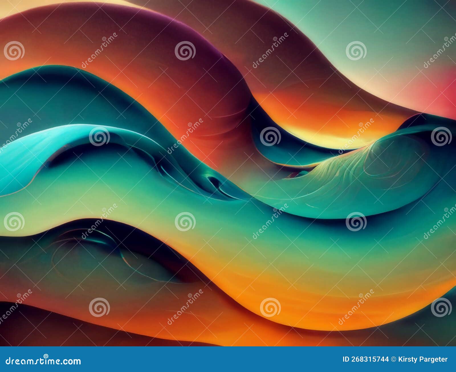 3D Abstract Waves for Colourful Wallpaper Stock Illustration ...