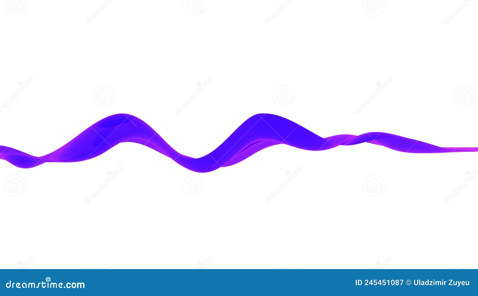 3d Abstract Wavy Isolated Background. Colored Purple Wave or Line in ...