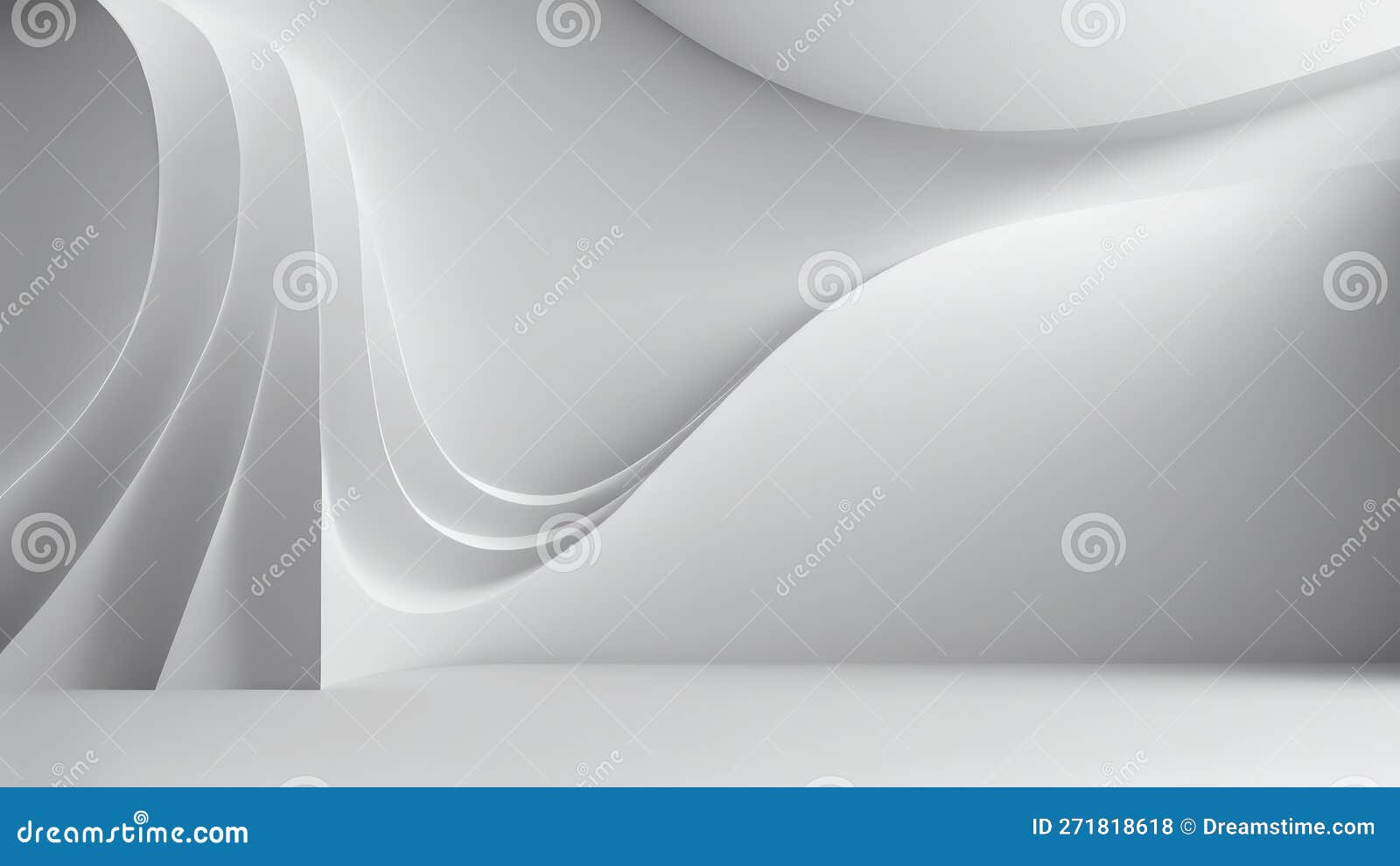 3D Abstract White Background Stock Illustration - Illustration of wave ...
