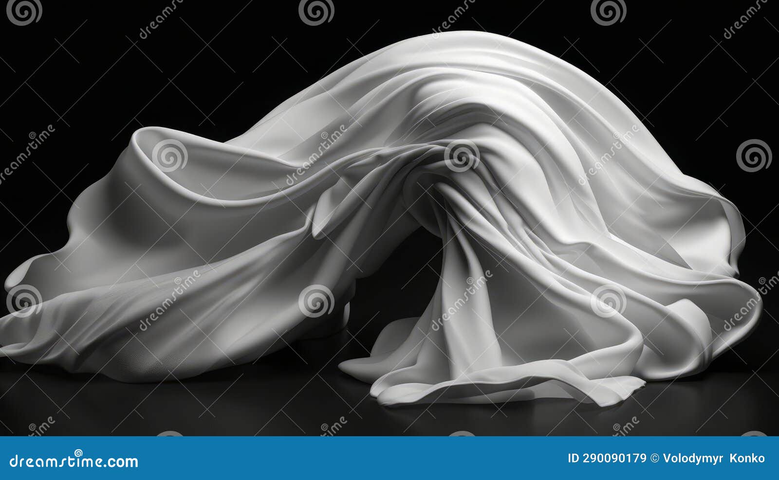 3d Abstract White Cloth Flying Fabric Dynamic Textile. Generative Ai ...