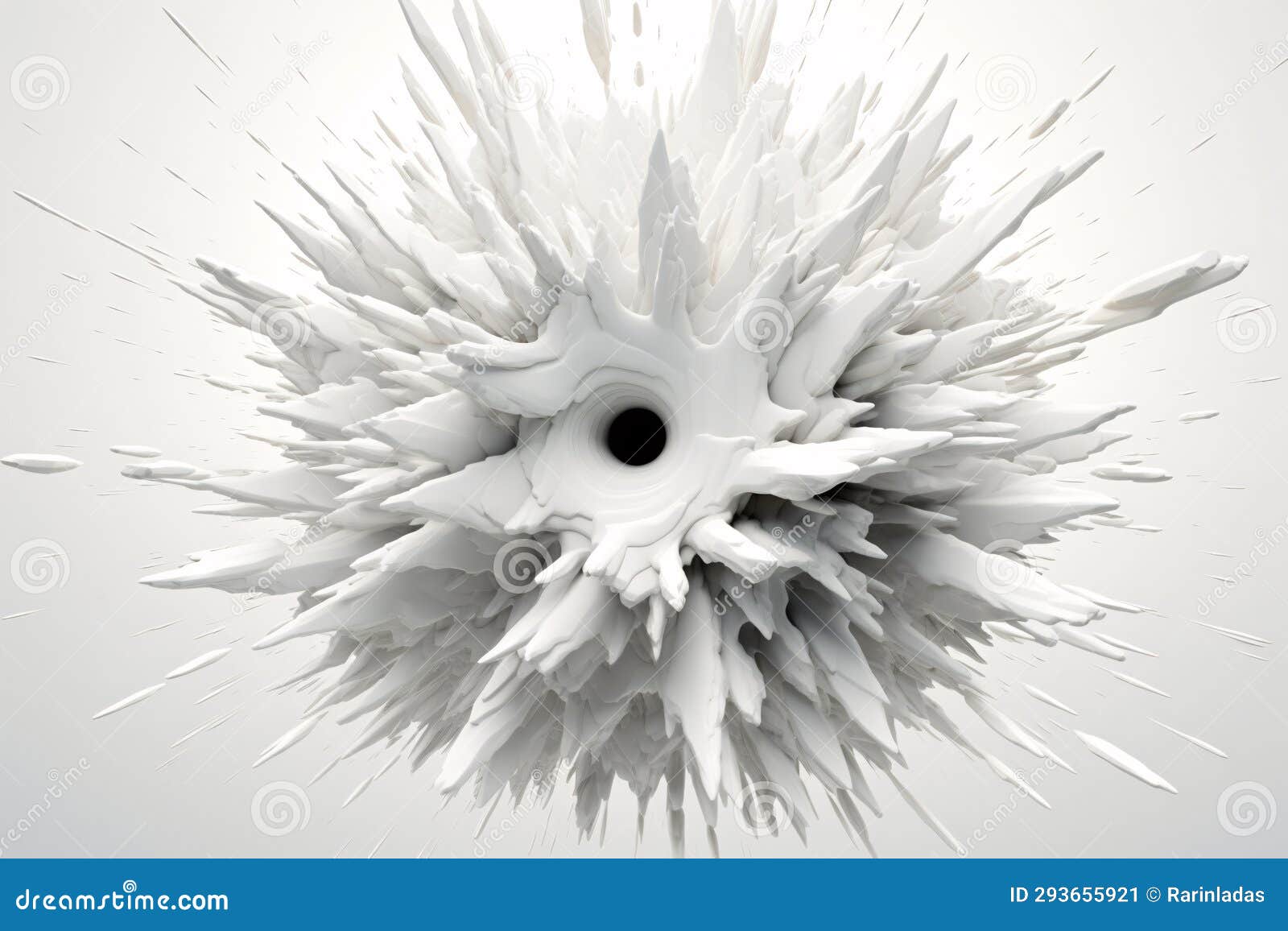 3D Abstract White Explosion Detailed Shape Dynamic Futuristic ...