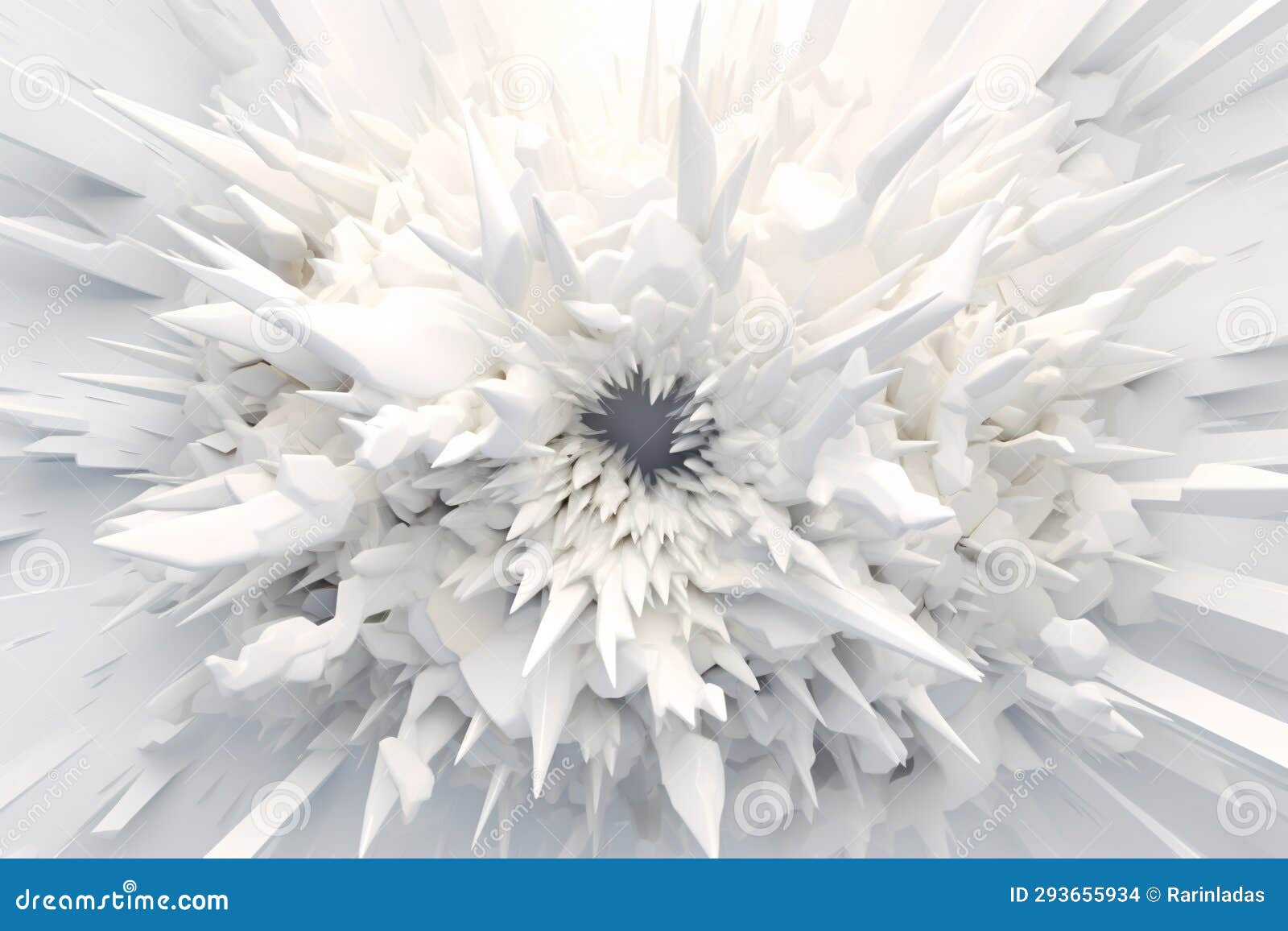 3D Abstract White Explosion Detailed Shape Dynamic Futuristic ...