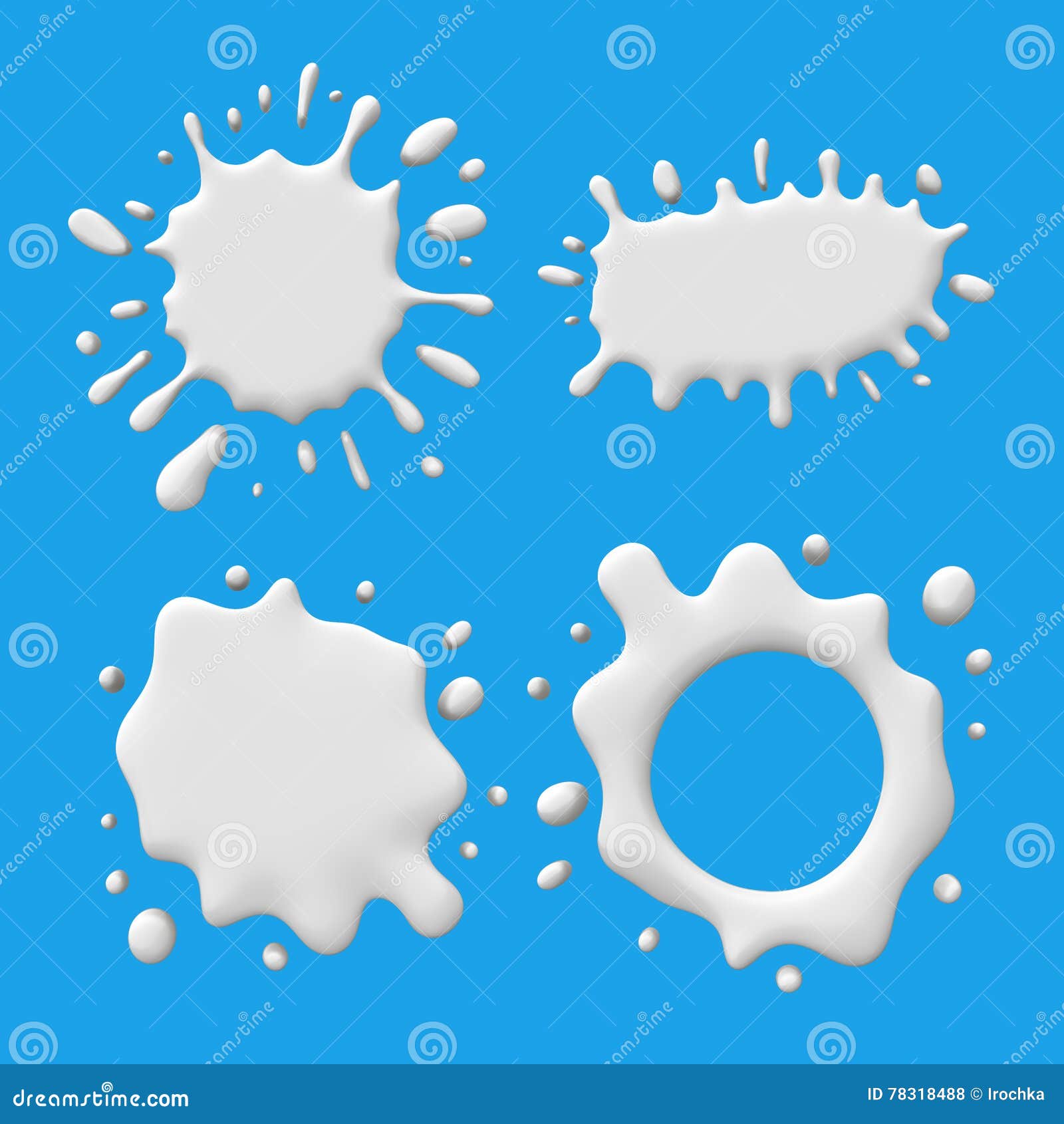 3d Abstract White Liquid Milk Splash Isolated Stock Illustration ...