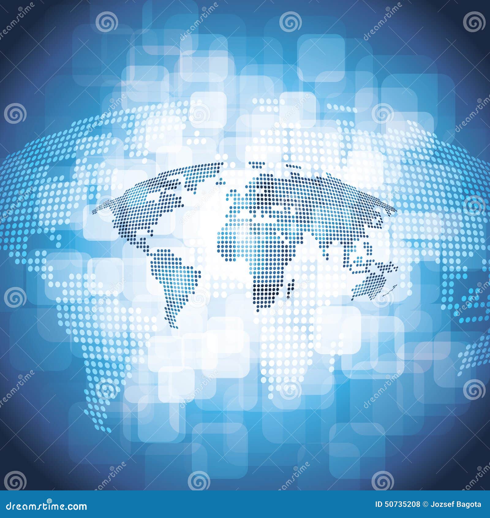 3D Abstract World Map Background Stock Vector - Illustration of grid ...