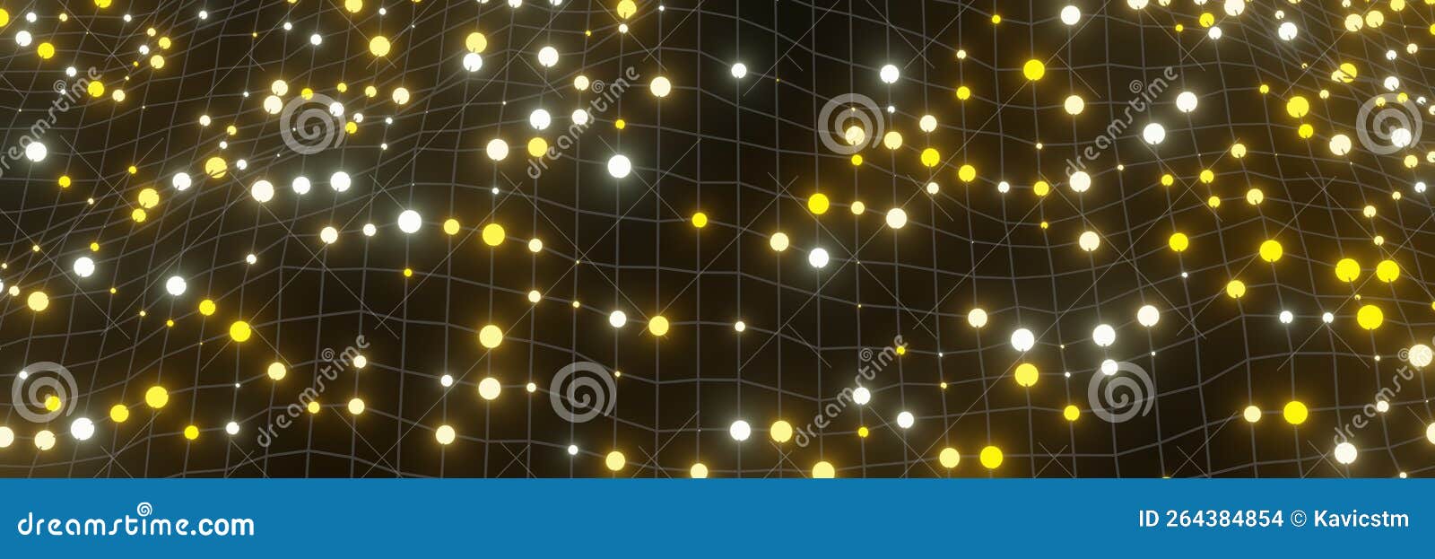 3D Abstract Yellow Grid Network Stock Illustration - Illustration of ...