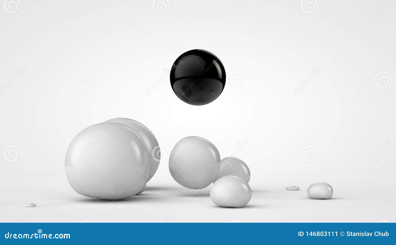 3D Abstraction, the Image of White Drops of Amorphous Matter in Space ...