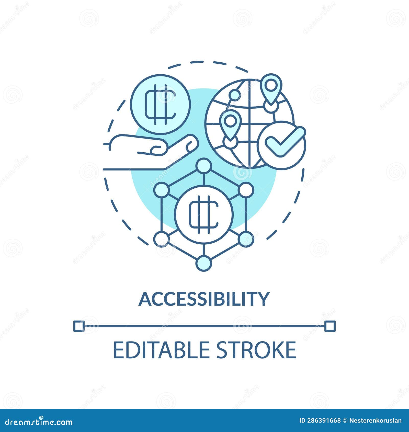 2D Accessibility Blue Line Icon Concept Stock Illustration ...