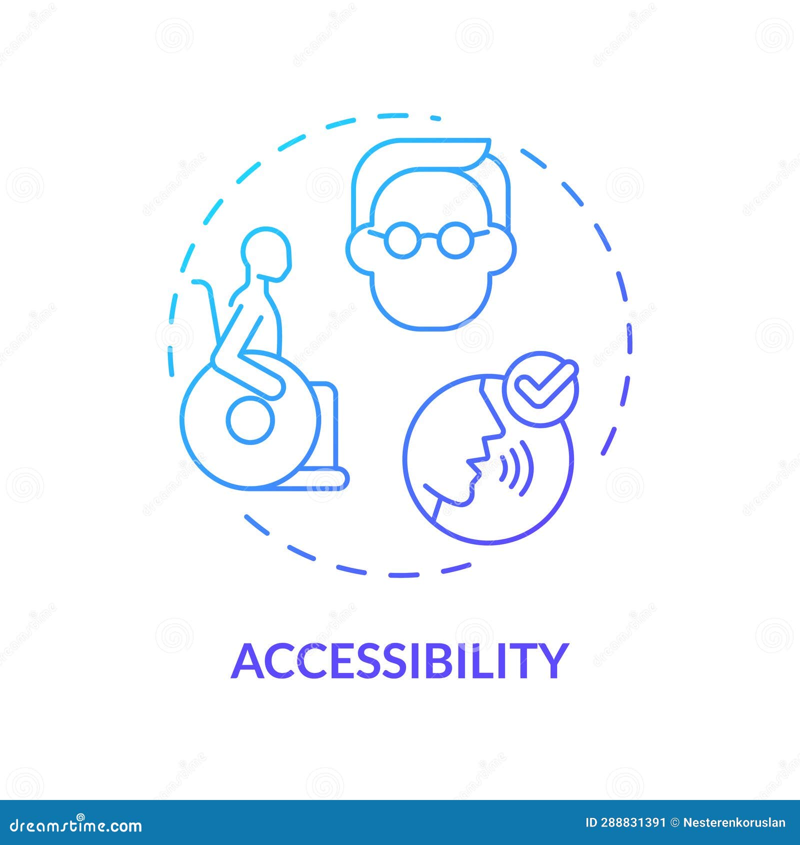 2D Accessibility Gradient Icon Concept Stock Illustration ...