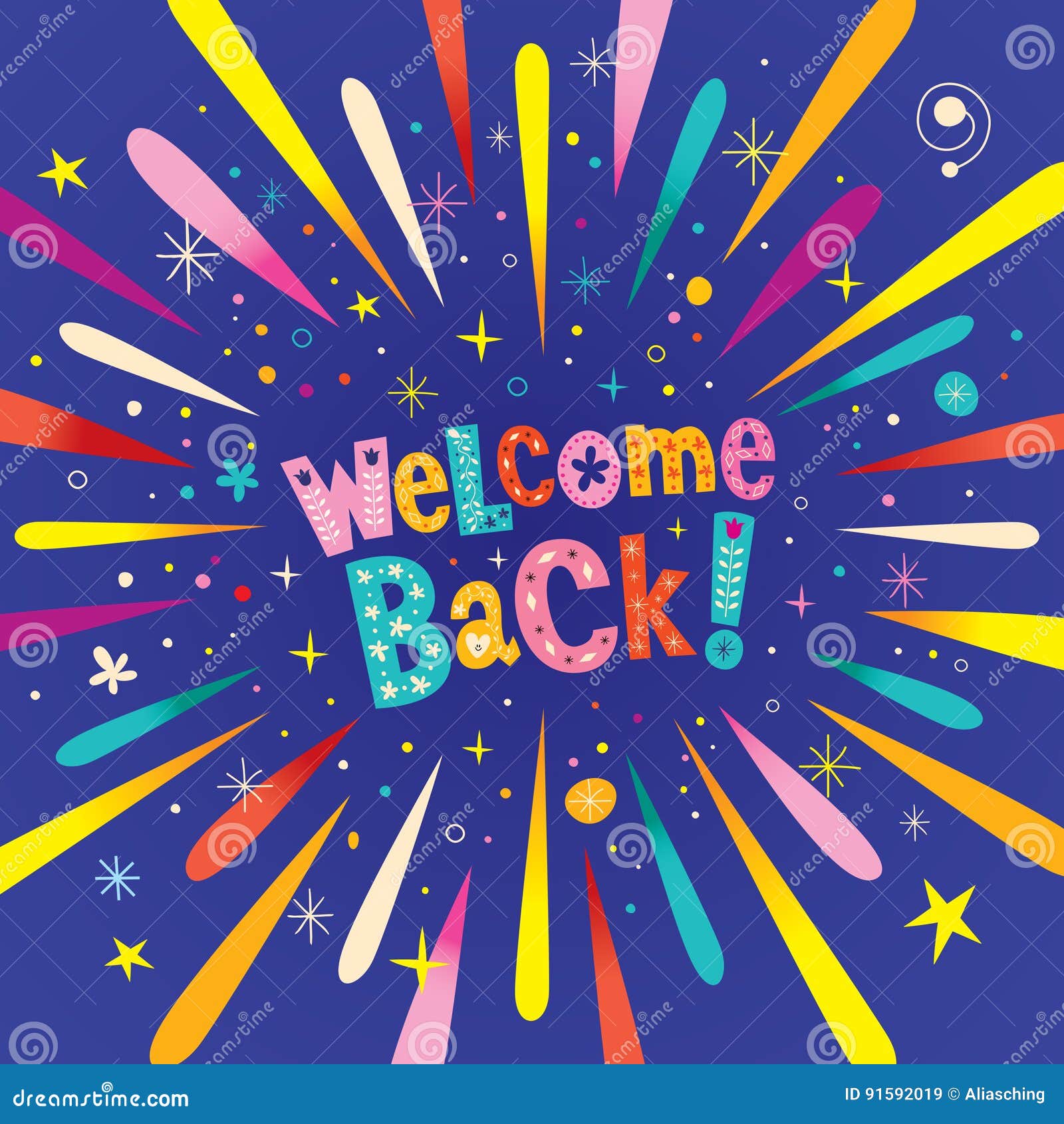 D'accueil Carte De Voeux De Retour Illustration de Vecteur ...