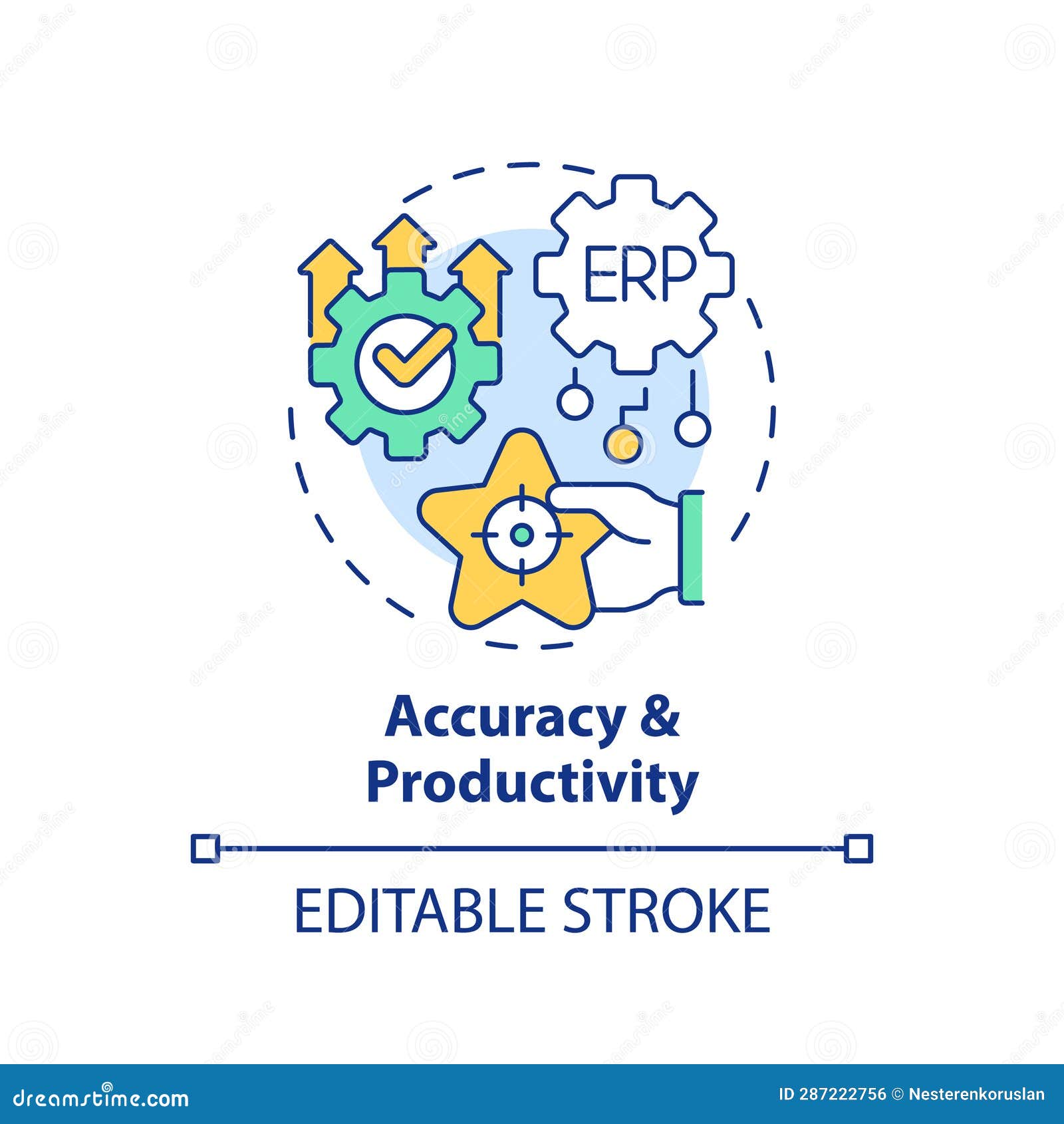 2D Accuracy and Productivity Line Icon Concept Stock Vector ...