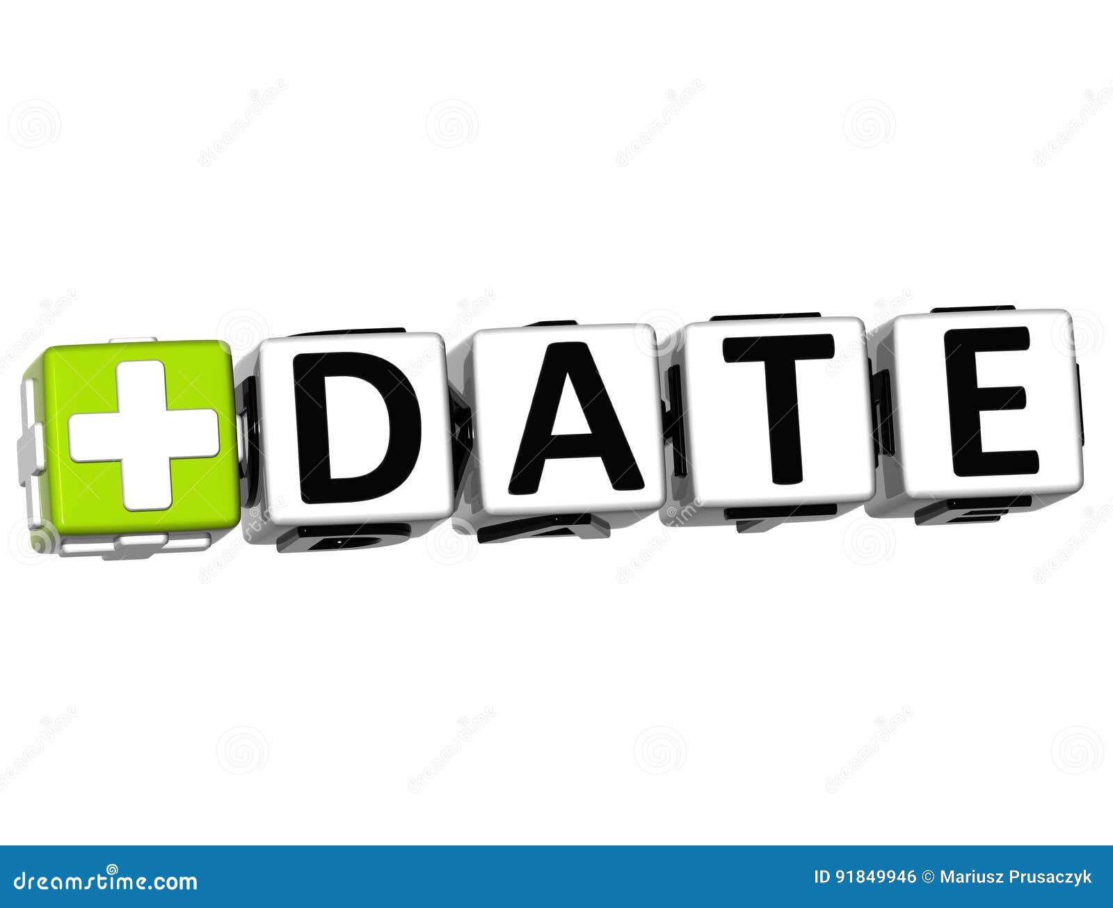 3D Add Date Button Click Here Block Text Stock Illustration ...