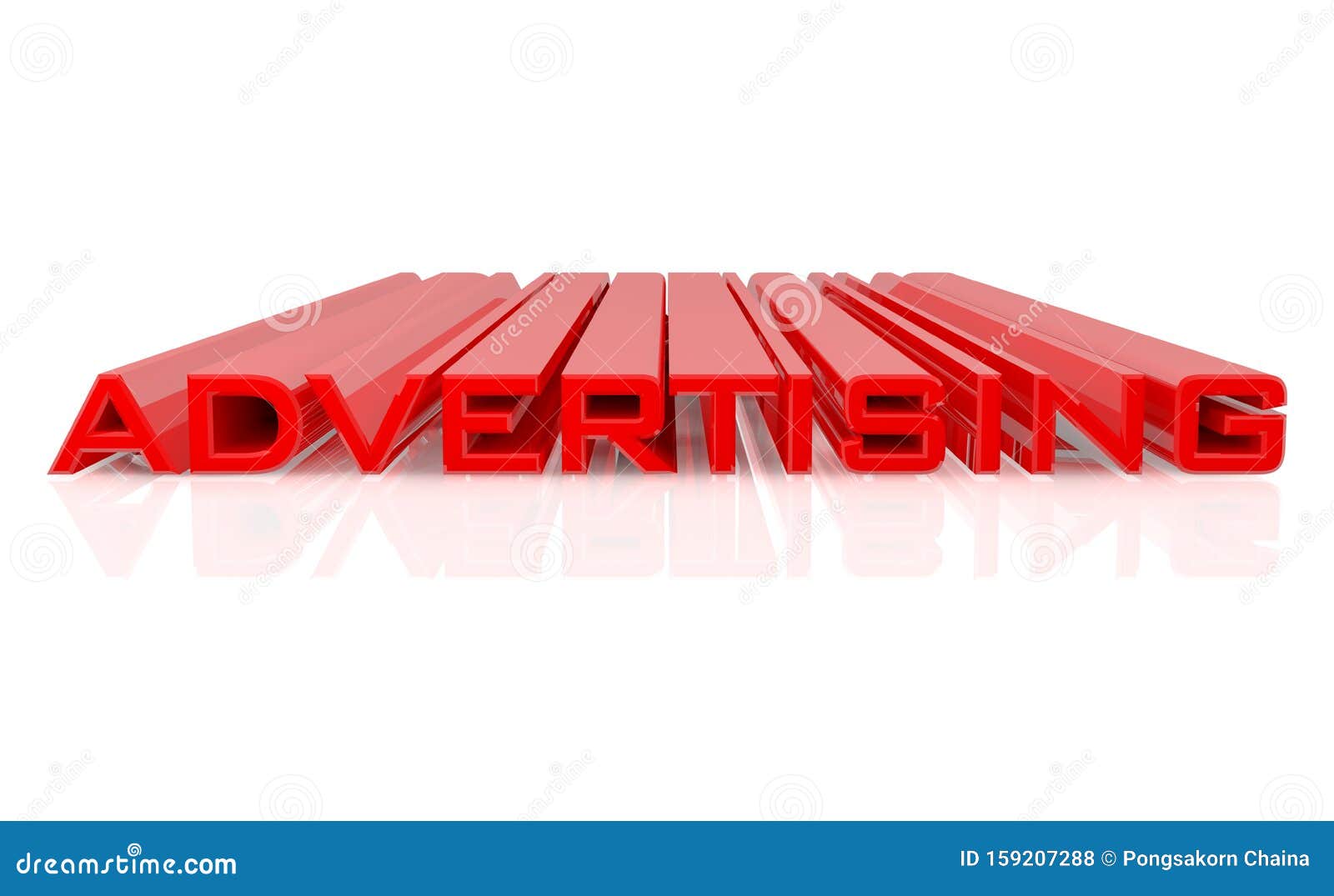 3D ADVERTISING Word on White Background 3d Rendering Stock Illustration ...
