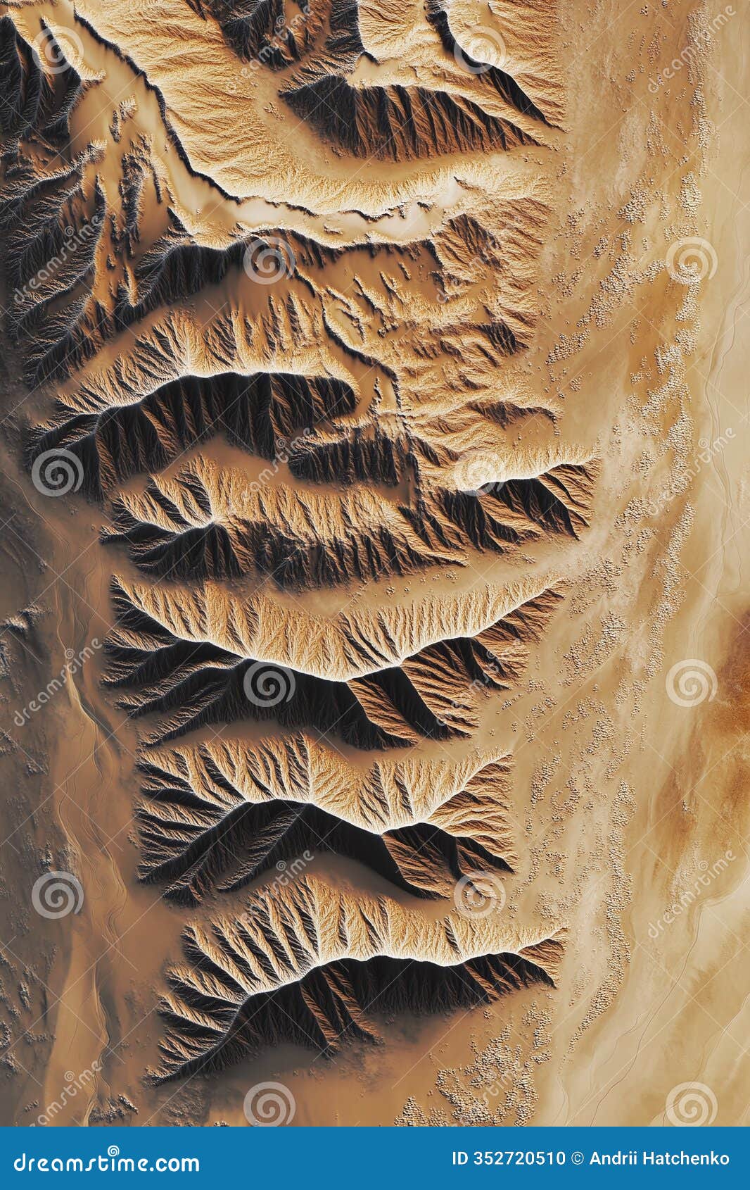 3D Aerial GIS Map of a Desert Landscape Highlighting Elevation Dune ...