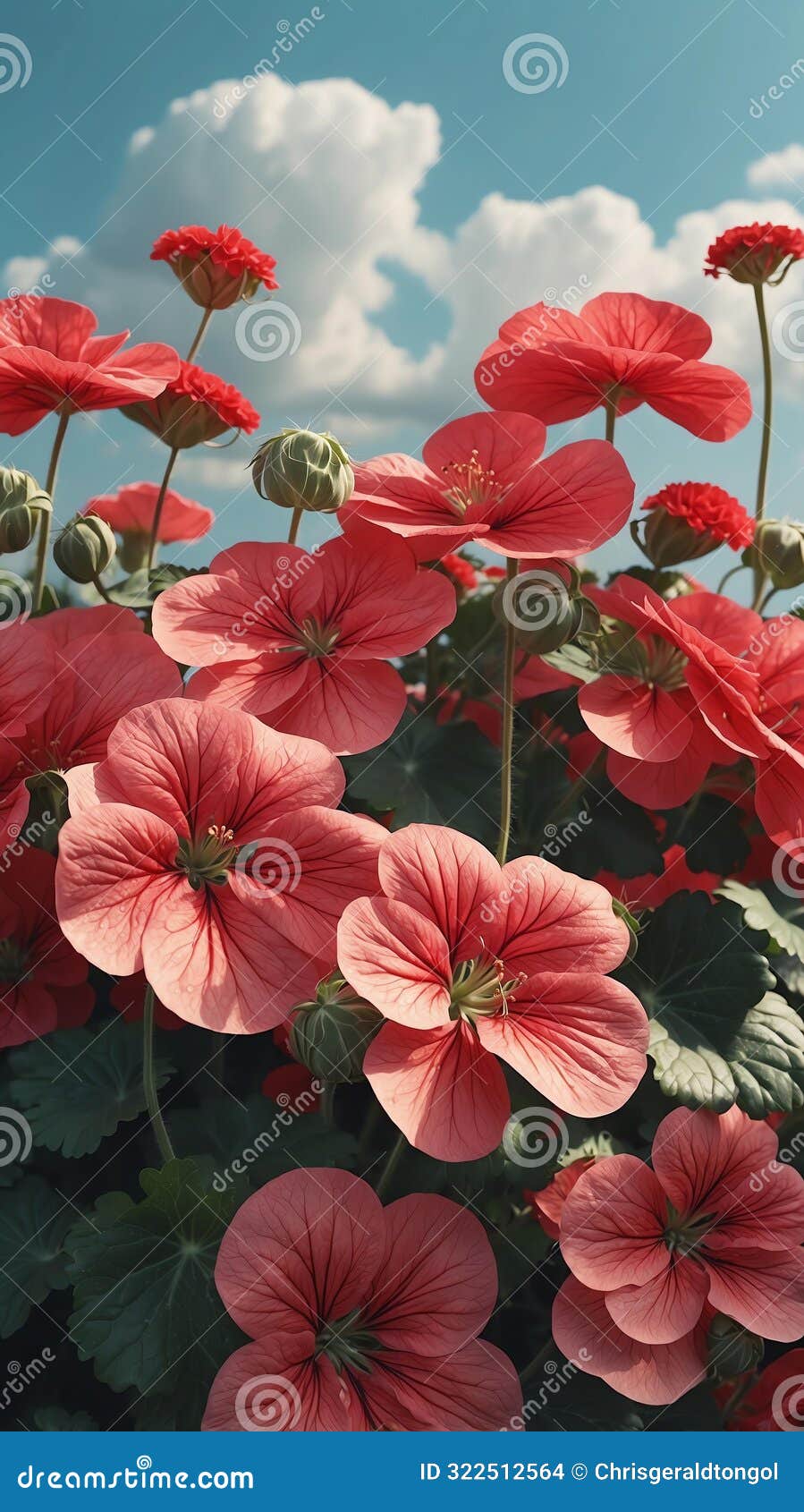 3d Aesthetic Image of Summer with Geraniums for Wallpa Ai Generated ...