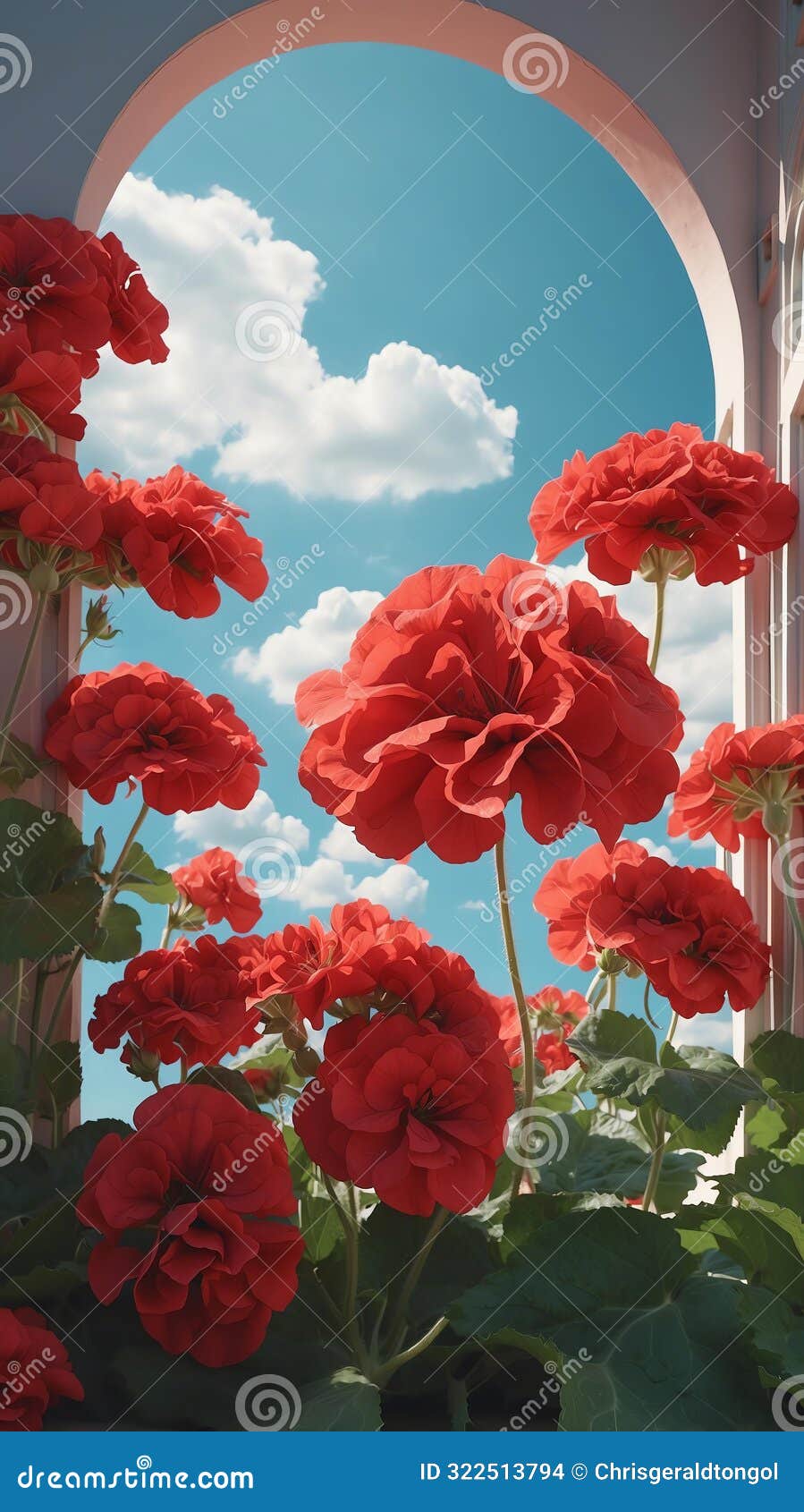 3d Aesthetic Image of Summer with Geraniums for Wallpa Ai Generated ...
