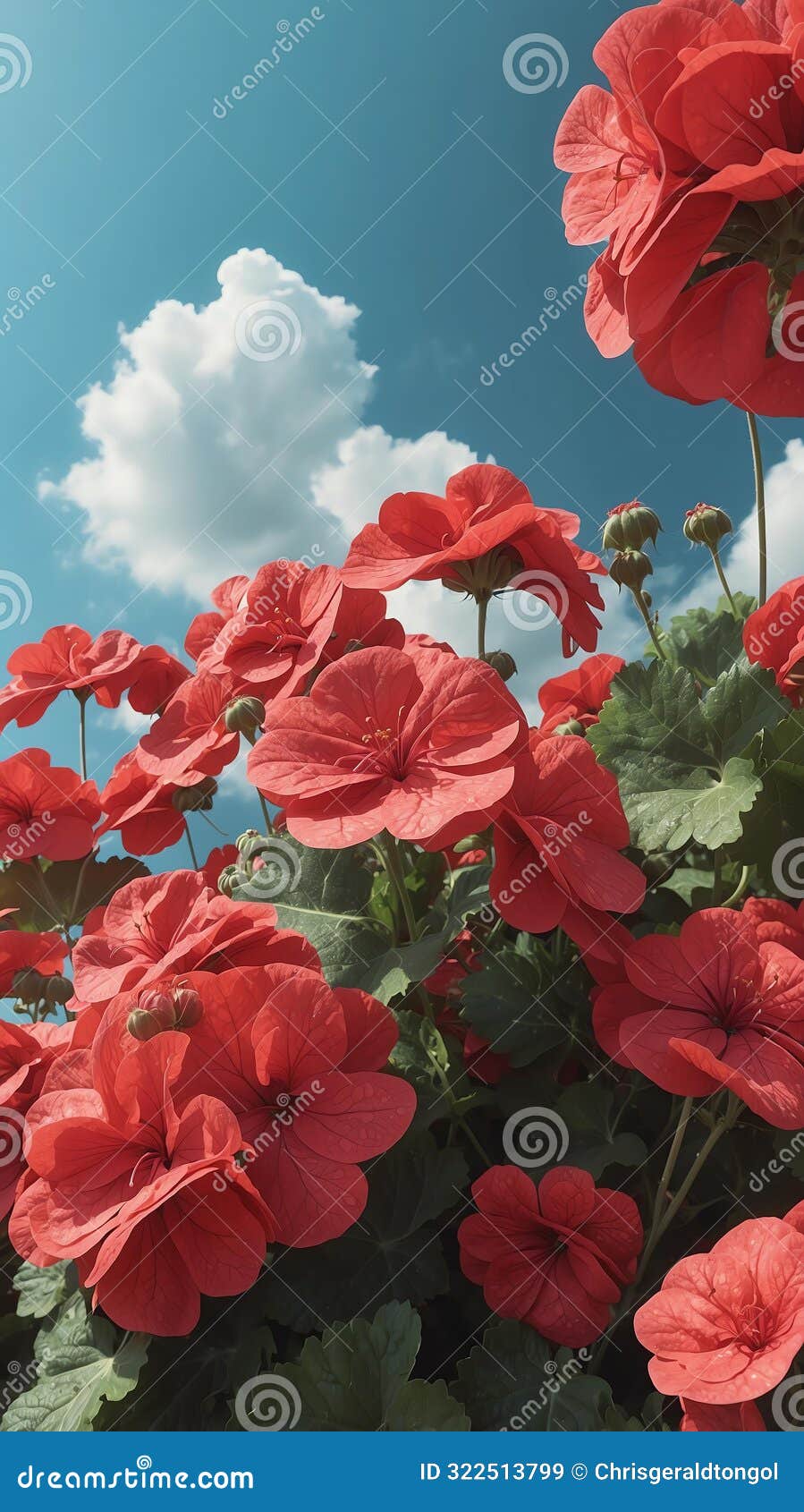 3d Aesthetic Image of Summer with Geraniums for Wallpa Ai Generated ...