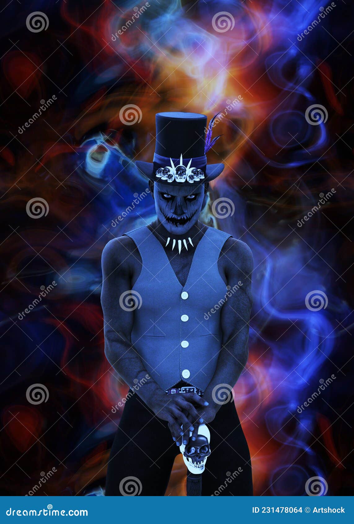 3D African Man Conjure Stock Illustration | CartoonDealer.com #231478114