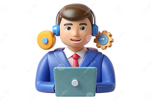 3D AI Driven Customer Support Interaction Concept As a Candid Capture ...