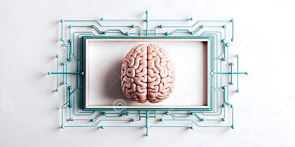 3D AI Driven Digital Brain Frame Concept As a Minimalistic Border Frame ...