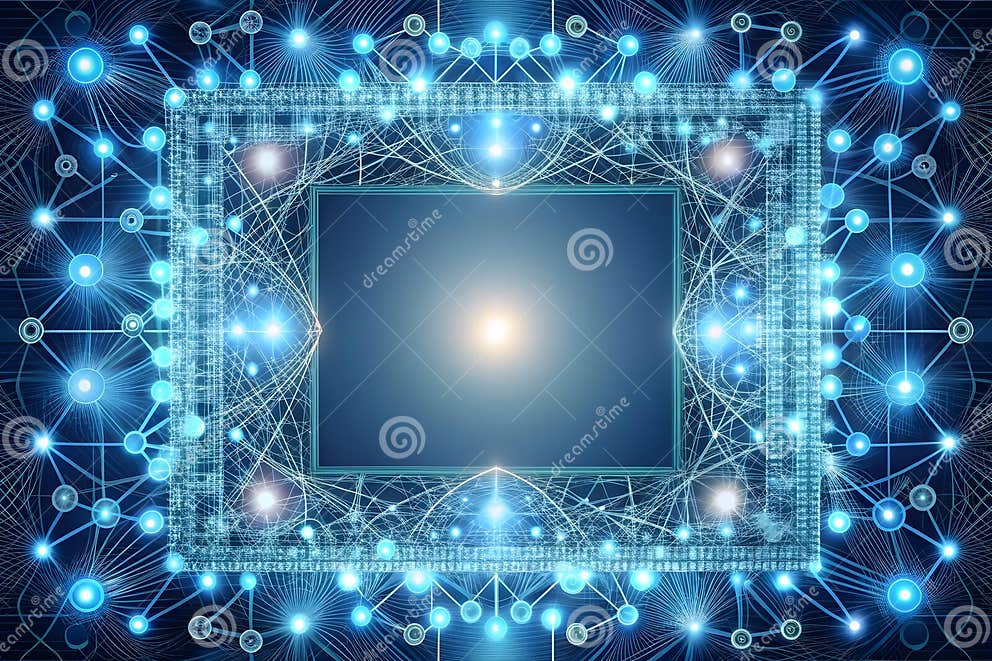 3d Ai Driven Quantum Computing Frame Concept As A Minimalistic Border Frame With Quantum