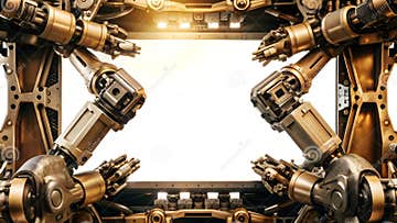 3D AI Driven Robotic Arm Frame Concept As a Border Frame with Robotic ...