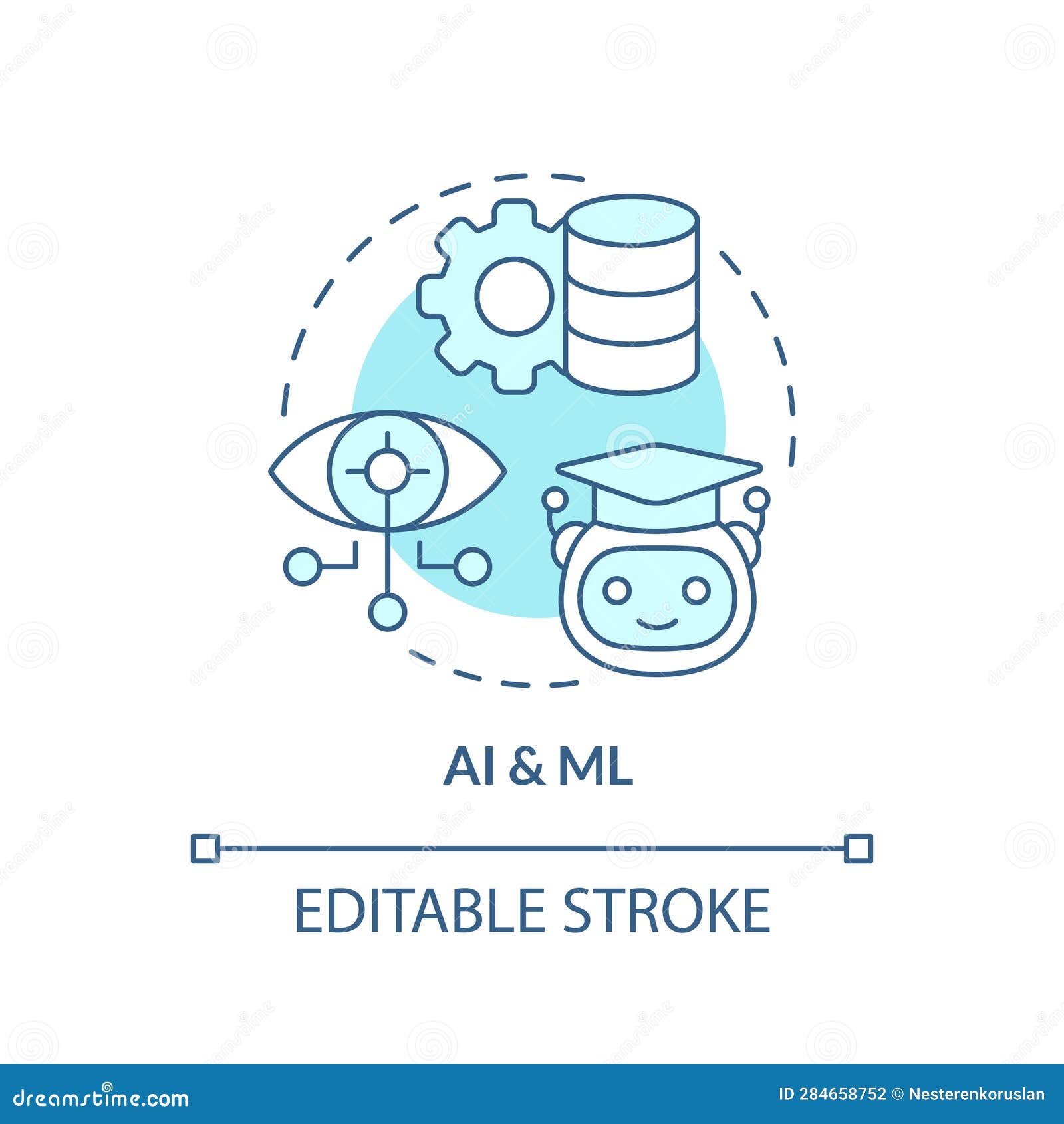 2D AI And ML Concept Linear Icon Vector Illustration | CartoonDealer ... 2D AI And ML Concept Linear Icon Vector Illustration | CartoonDealer ...